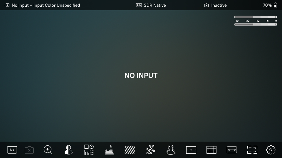 Splash Screen – Top Bar & Bottom Row Menus – Support - Atomos