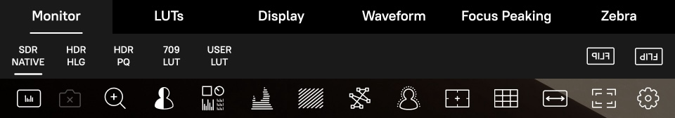 Splash Screen – Top Bar & Bottom Row Menus – Support - Atomos