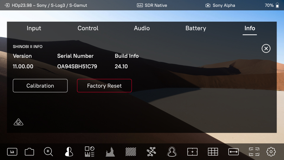 Info Menu – Support - Atomos
