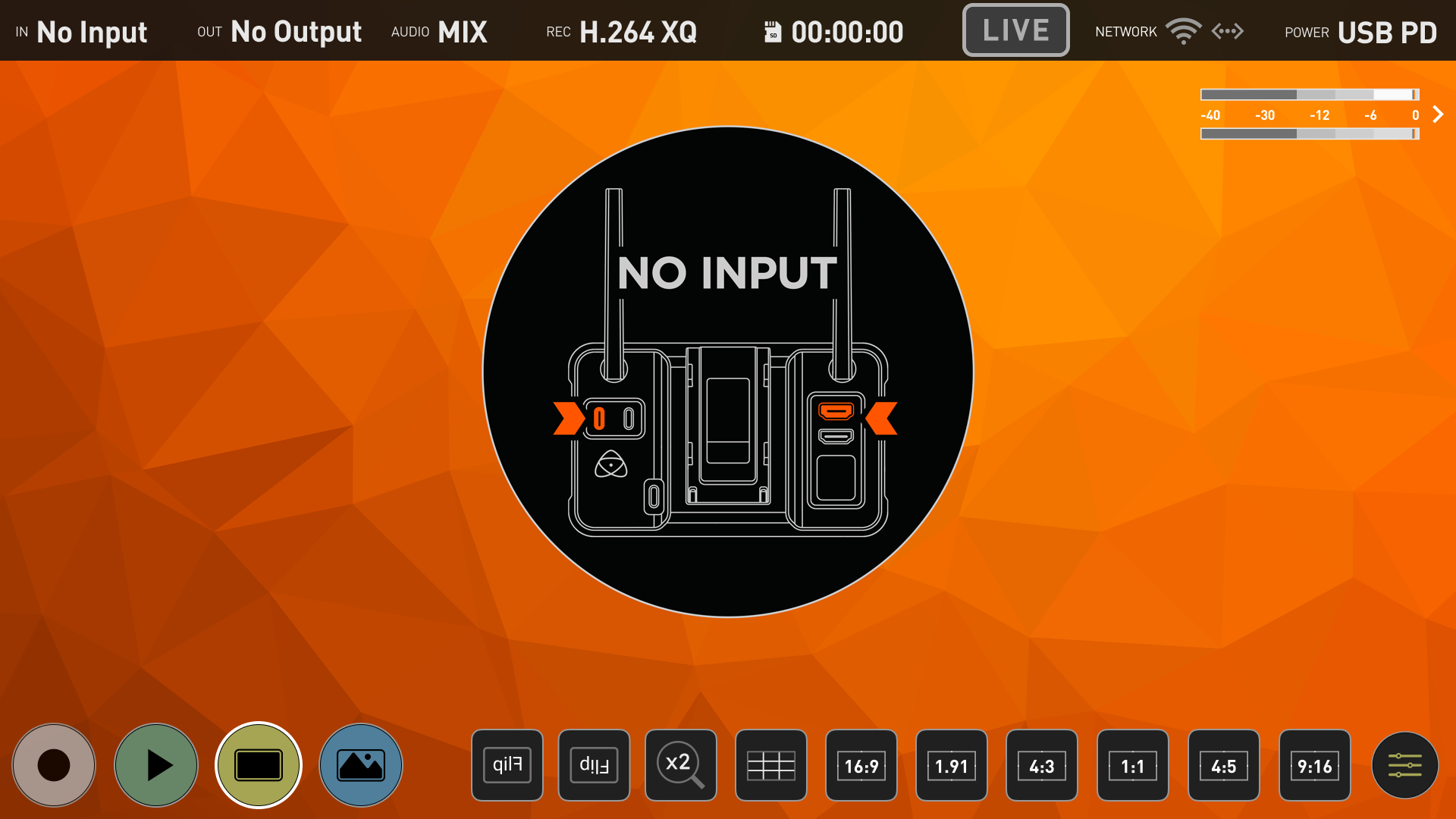 Splash Screen – Top Bar & Bottom Row Menus – Support - Atomos